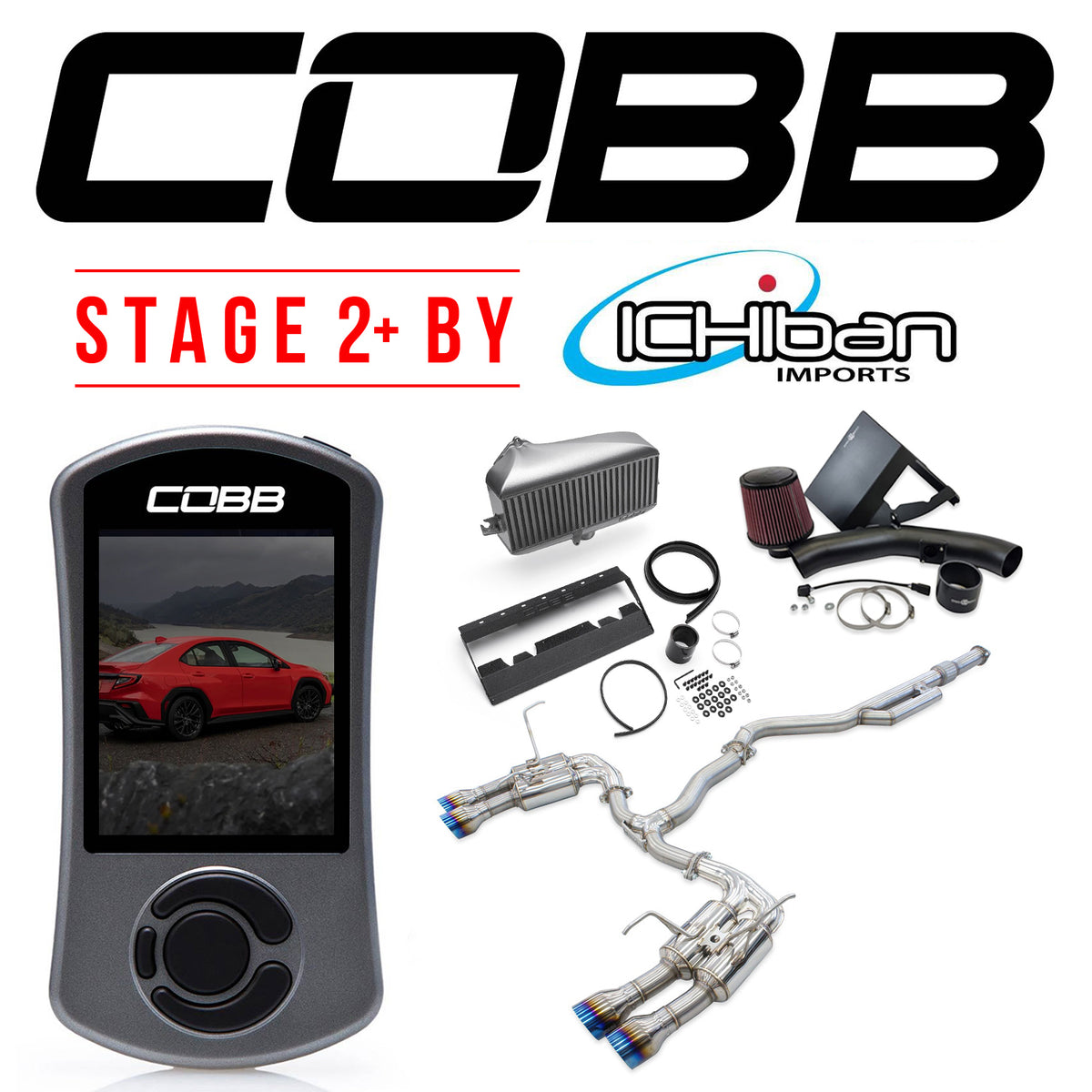 Cobb Stage 2+ by Ichiban w/Accessport, Cobb TMIC, PW Intake, Invidia R400 Cat Back - Subaru WRX ...