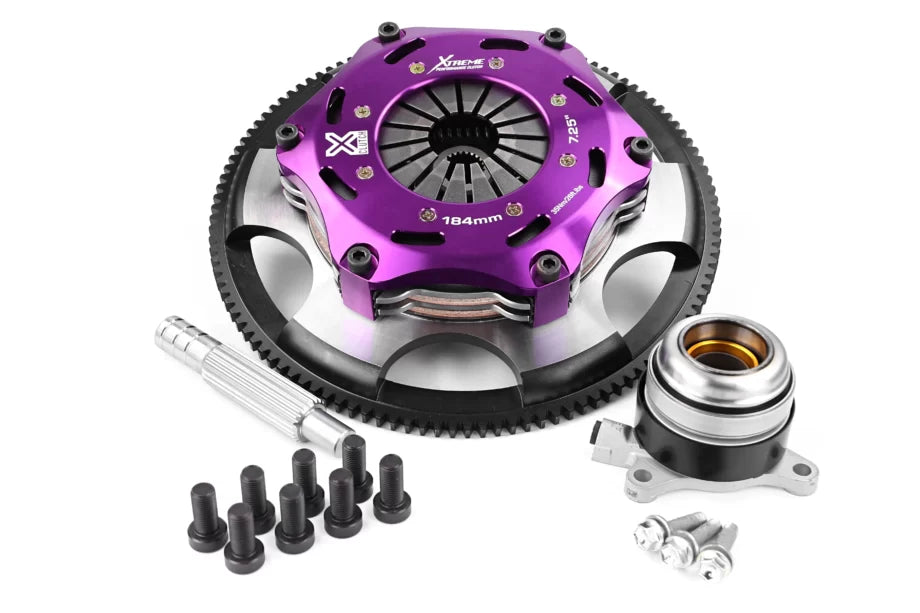 Xtreme 184mm Performance Solid Ceramic Twin Plate Clutch Kit w/ Single Mass Conversion Flywheel ...