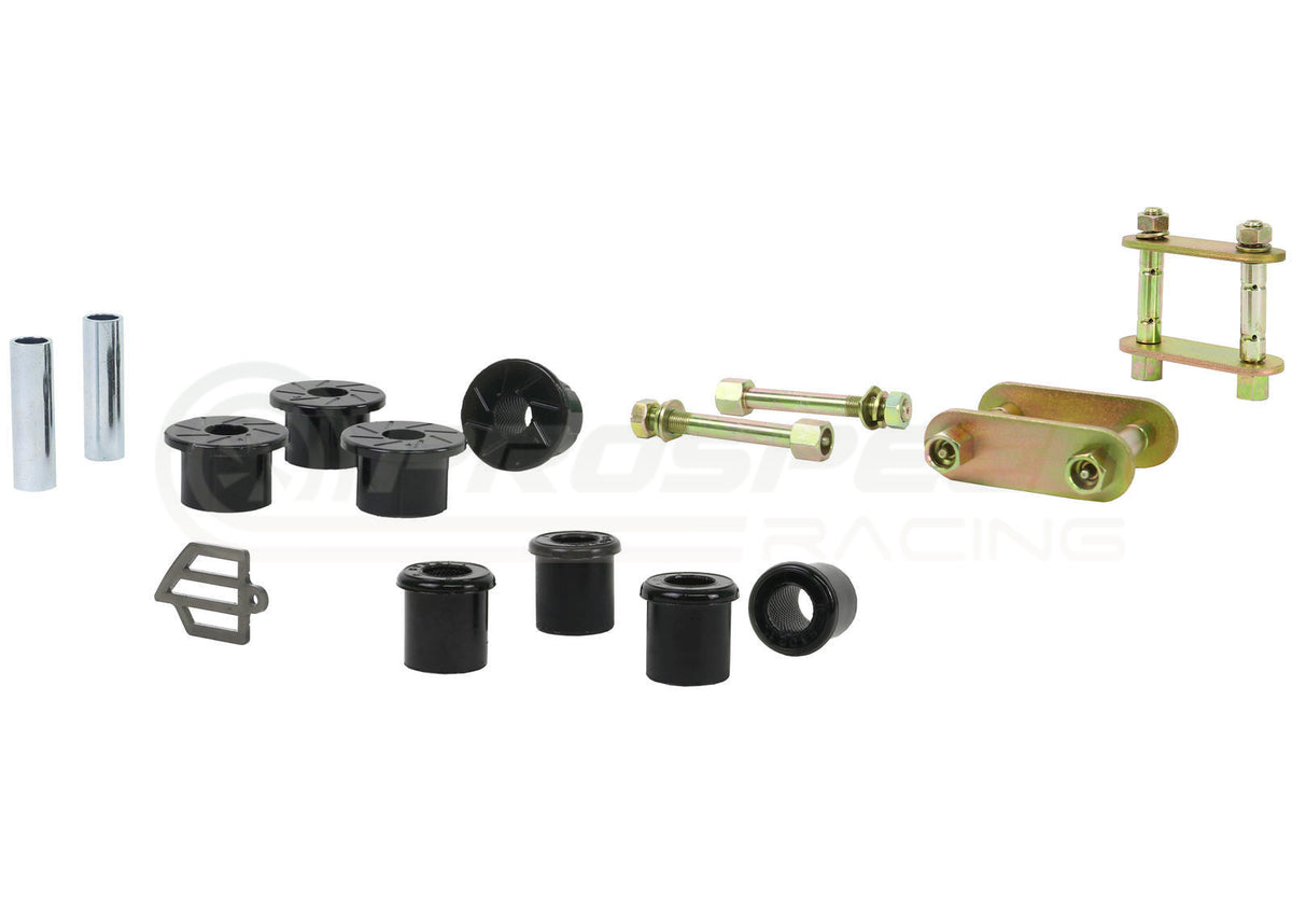 Whiteline Rear Spring Bushing and Greaseable Shackle/Pin Kit - Holden Rodeo RA/Colorado RC/Isuzu ...