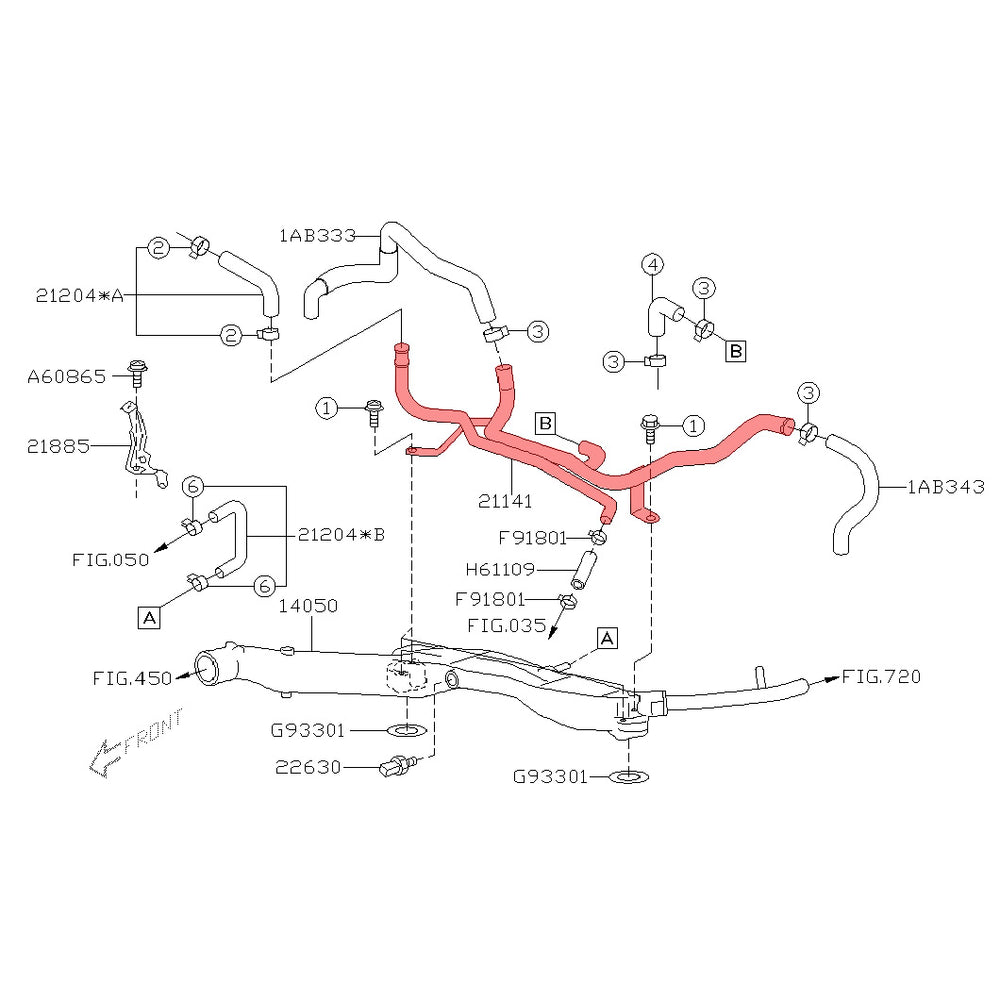 Subaru OEM Engine Coolant Pipe Subaru WRX STI 06-14 FXT 21141AA131 ...