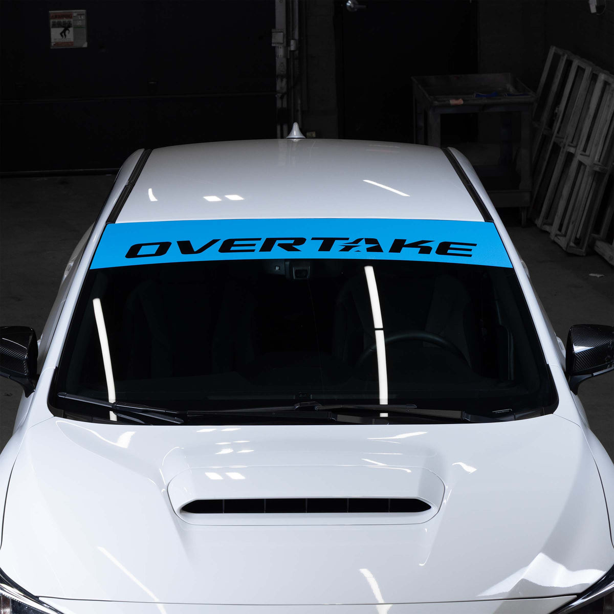 Overtake Windshield Banner A10394BLU | Pro Speed Racing
