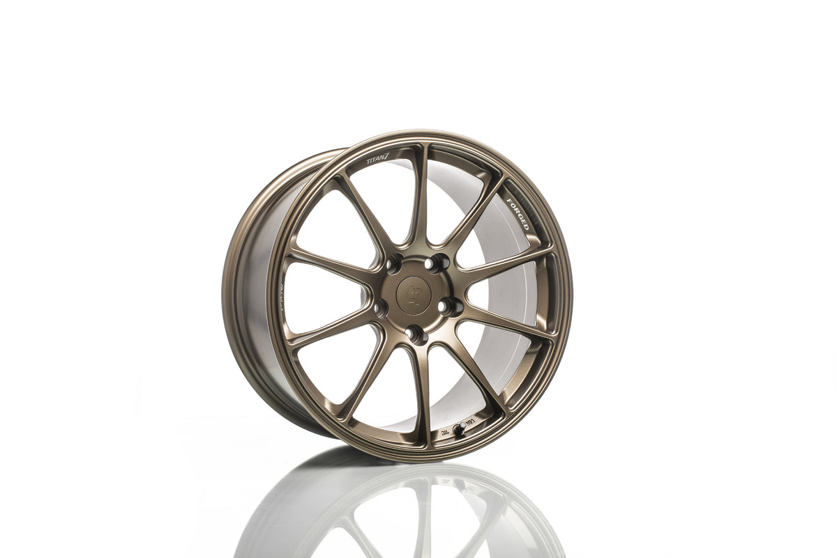 Titan 7 T-R10 Forged Wheel Set 18x9.5 +45 5x120 64.1 Techna Bronze ...
