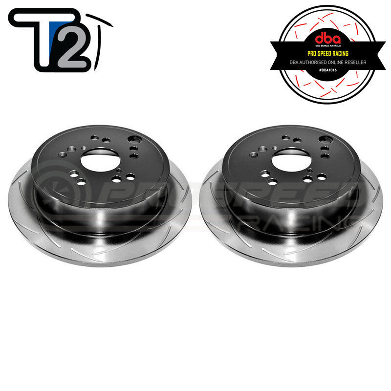 DBA T2 Street Series Slotted Rear Rotors PAIR WRX 08-20/Forester SH/Impreza/Liberty/86 GT ...