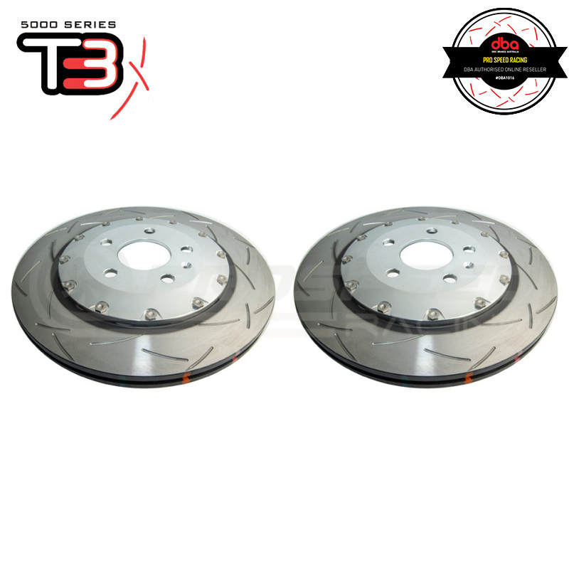 DBA T3 5000 Silver Series 2-Piece Slotted Rear Rotors PAIR - Audi RS4 ...