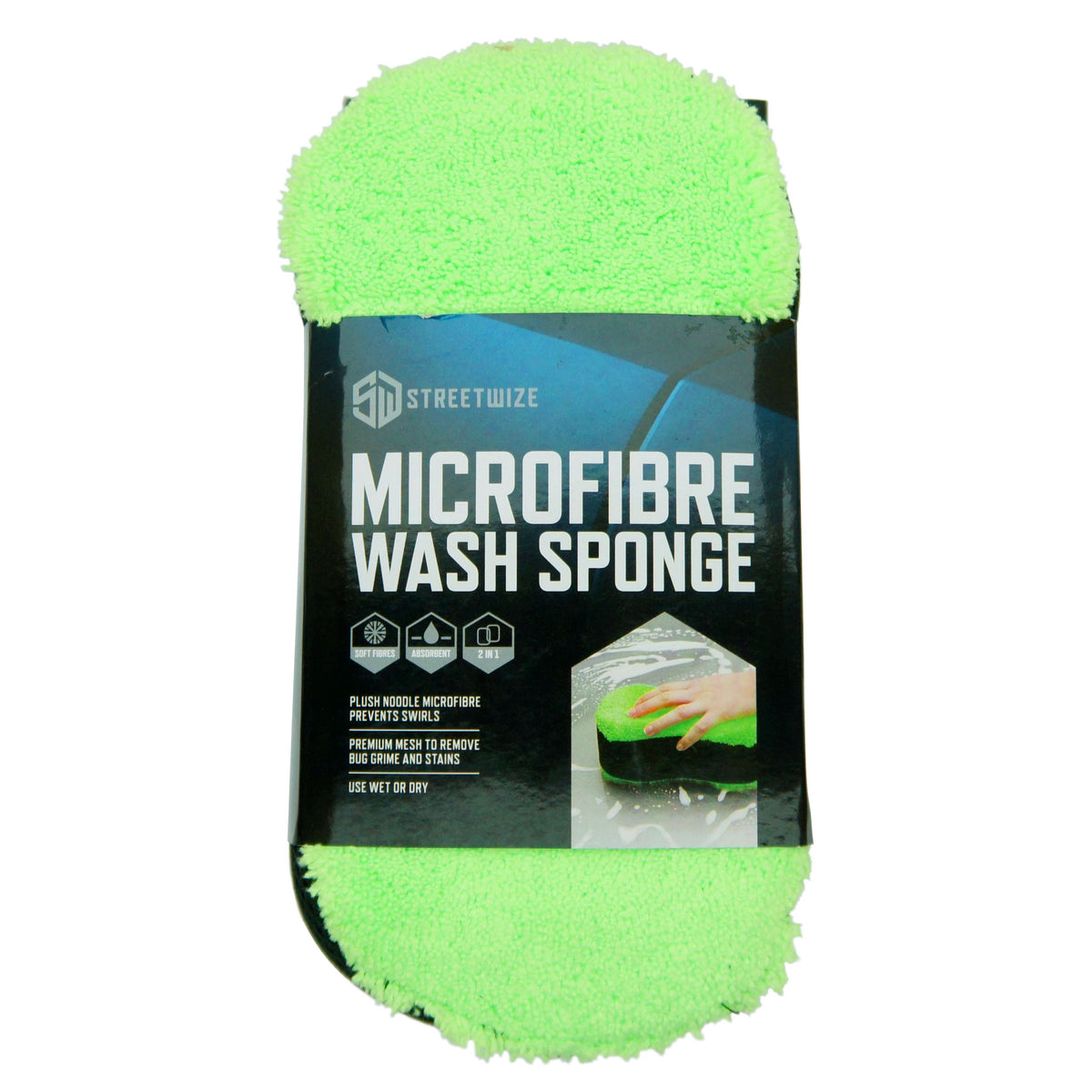 Streetwize Microfibre Wash Sponge - 220x110mm SPO212 | Pro Speed Racing