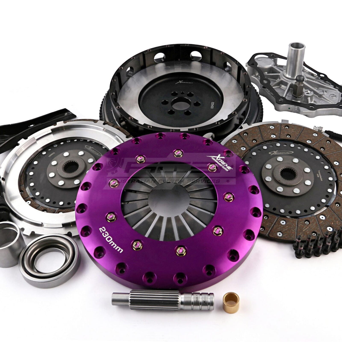 Xtreme 230mm Twin Plate Solid Organic Clutch Kit incl. Flywheel Nissan ...