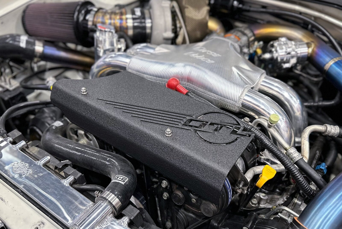 OTL Alternator Cover Wrinkle Black Raw Titanium Nuts Subaru WRX 01-14 ...